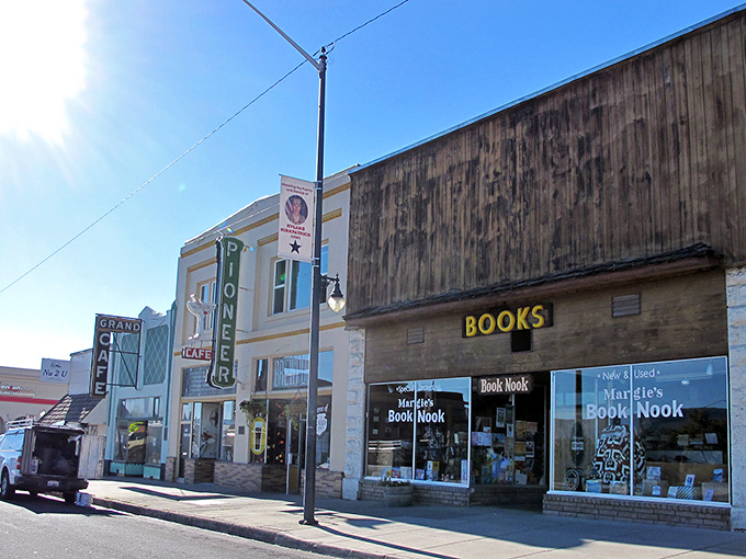 Margie's Book Nook stands proudly alongside the historic diner&mdash;where Social Security checks don't vanish after breakfast.