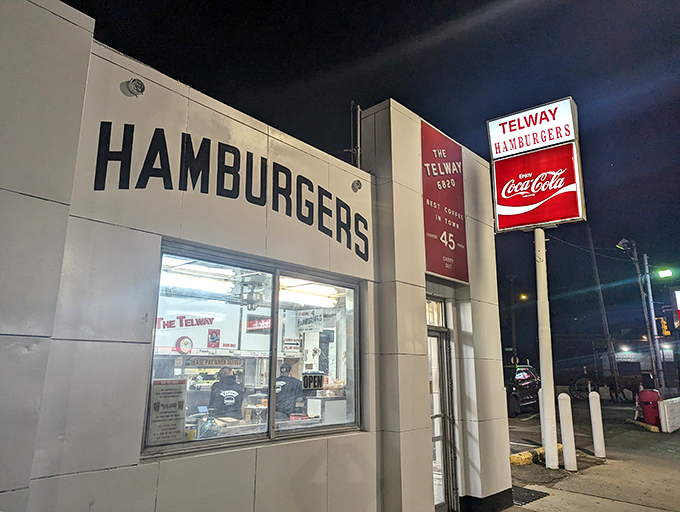 Night or day, that glowing Telway sign beckons burger lovers like a lighthouse for the hungry. Those tiny sliders are worth every minute in line.