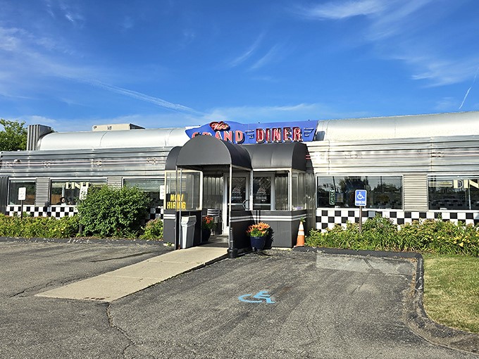 That classic checkered trim isn't just for show&mdash;it's a promise of authentic diner magic waiting inside.