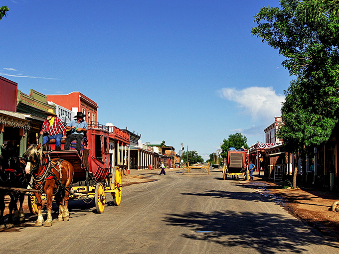 When the stagecoach rolls down Allen Street, you half expect John Wayne to tip his hat from the saloon doorway.