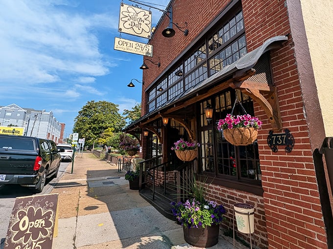 Those hanging flower baskets and welcoming storefront whisper "come in, stay awhile" in the sweetest way.