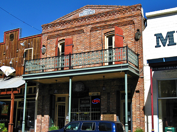 The A. Brosemer Building stands proudly with its ornate ironwork balcony&mdash;architectural eye candy from an era when craftsmanship wasn't rushed.
