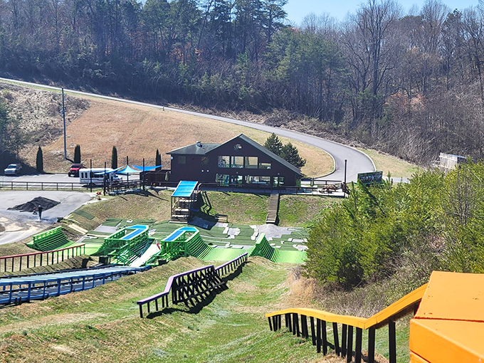 Nestled against the Smoky Mountains backdrop, this gravity-powered playground proves sometimes the simplest thrills are the most exhilarating.
