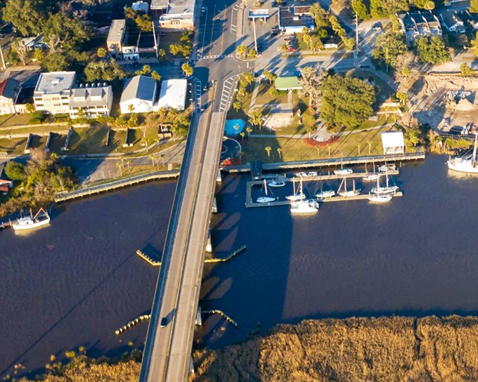 Darien's bridge spans more than just water &ndash; it connects a sleepy Southern town to a world of marshland magic and seafood so fresh it practically jumps onto your plate.
