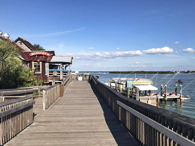 Where land meets water in perfect harmony. The boardwalk offers front-row seats to nature's daily performance of sky, sea, and passing boats.