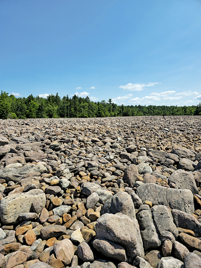 A sea of stones stretches to the horizon at Boulder Field. This 16-acre geological marvel looks like someone spilled their rock collection from space.