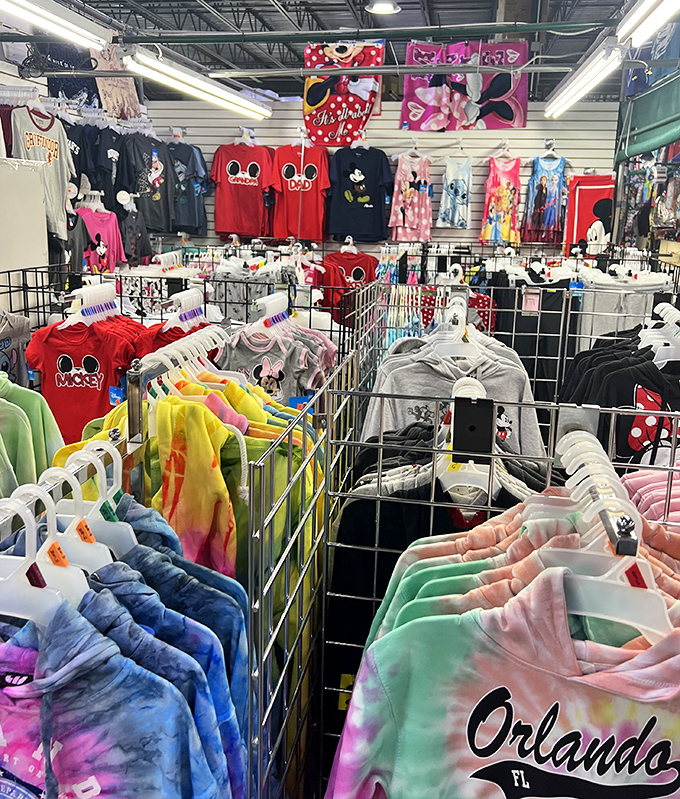 Mickey meets tie-dye in this colorful clothing corner. Orlando souvenirs without the theme park prices&mdash;now that's real Florida magic!
