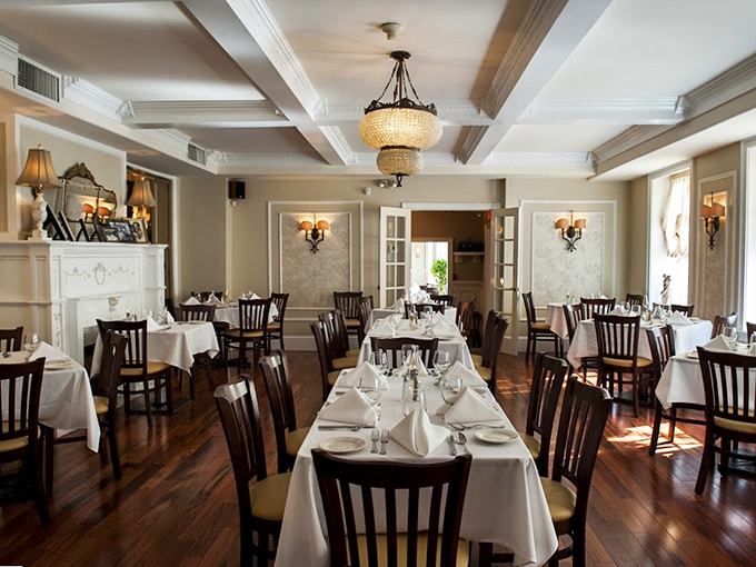 Step inside to a dining room where time stands still &ndash; crisp white tablecloths, elegant chandeliers, and the promise of pasta perfection.