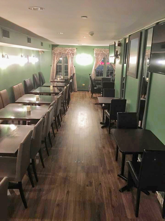 Mint green walls and simple furnishings let the food be the star. This dining room isn't about flash&mdash;it's about creating the perfect backdrop for flavor.