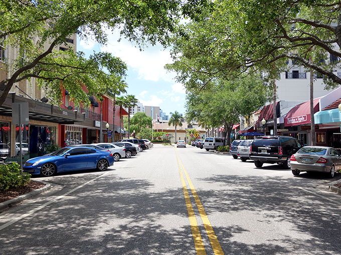 Tree-lined streets and colorful awnings create Sarasota's walkable downtown vibe &ndash; like someone designed a city specifically for leisurely afternoon strolls.