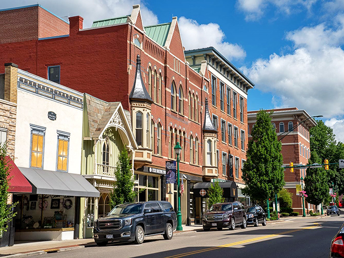 Architectural eye candy lines Main Street, where Victorian-era details and modern commerce create the perfect small-town symphony that big cities try desperately to replicate.
