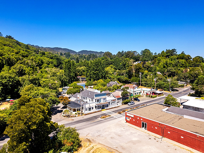 Inverness from above reveals a town nestled in nature's embrace, where real estate doesn't require a second mortgage.