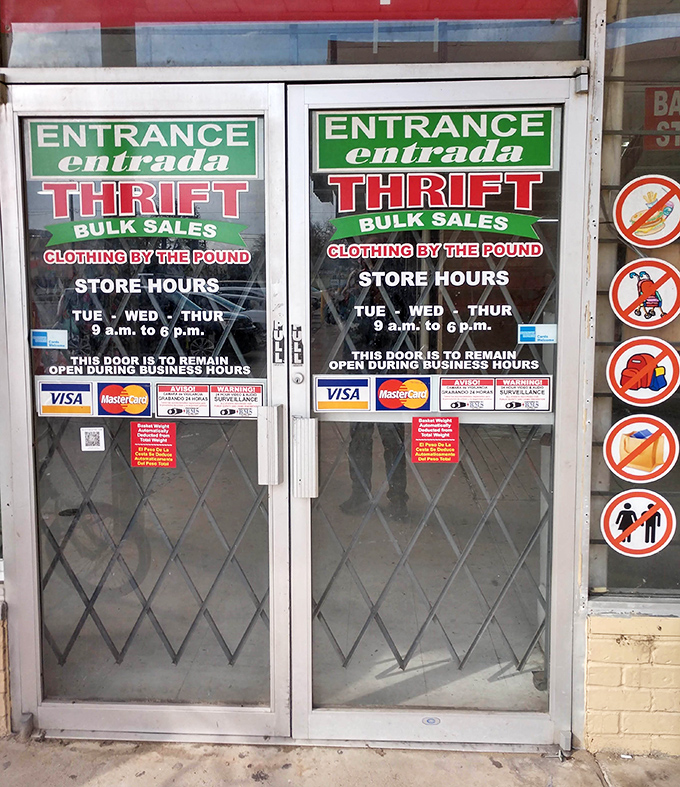 These doors might as well be labeled "Portal to Savings Dimension." The by-the-pound pricing system transforms ordinary shopping into a thrilling treasure hunt.