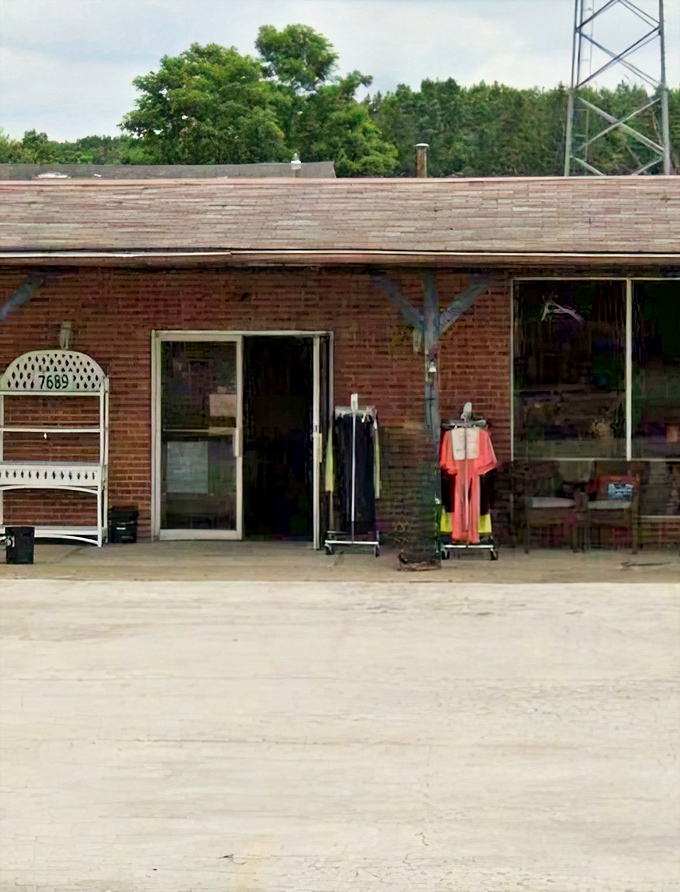 The unassuming brick exterior belies the wonderland within. Like a furniture speakeasy, only the initiated know what treasures await behind these modest doors.