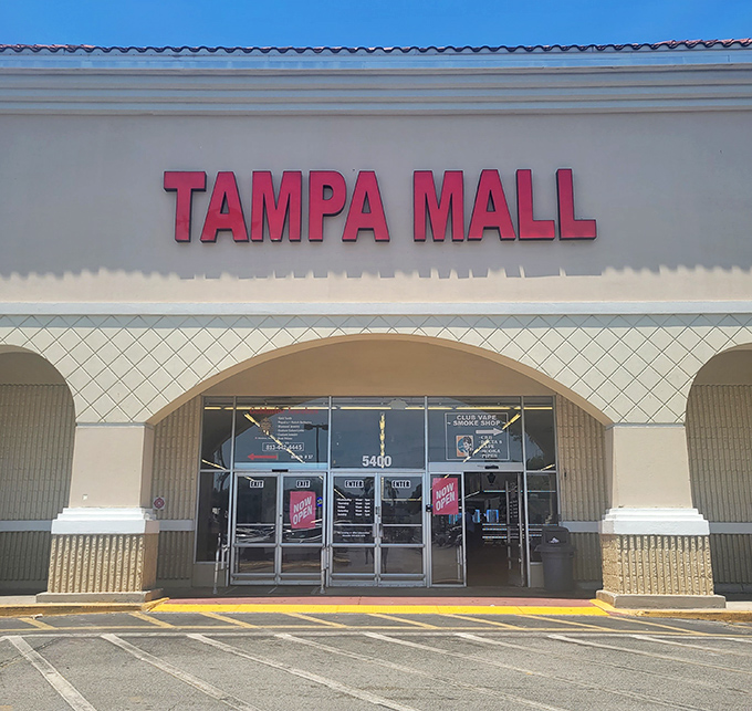 Gateway to bargain paradise! The iconic red letters beckon shoppers like a lighthouse guiding deal-hunters safely to shore.