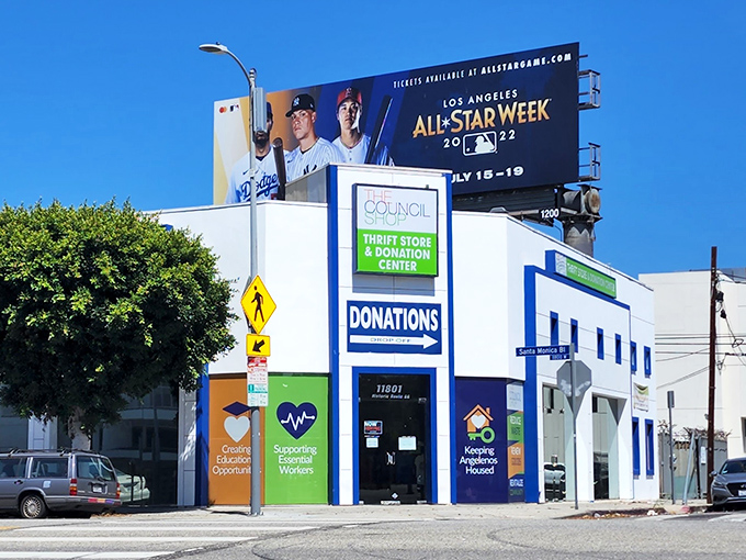 This isn't your typical thrift store facade &ndash; it's a beacon for treasure hunters seeking retail redemption. 