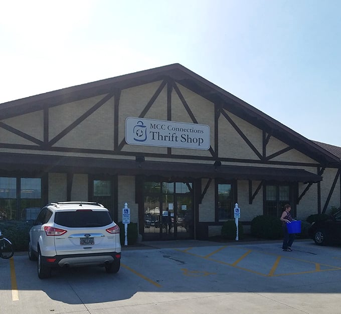 Not all heroes wear capes—some wear price tags. This unassuming entrance leads to a wonderland of pre-loved possibilities.