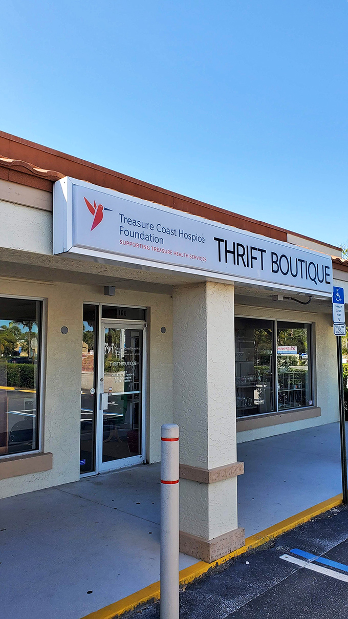 The entrance might be unassuming, but it's like the wardrobe to Narnia for thrift shoppers&mdash;magical finds await just beyond those doors.