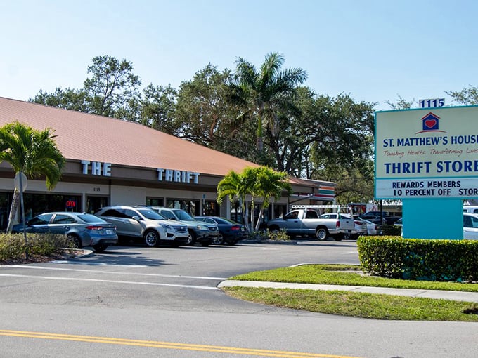 Palm trees frame this bargain hunter's paradise. The full parking lot tells you what locals already know&mdash;this is where Naples' savvy shoppers congregate.