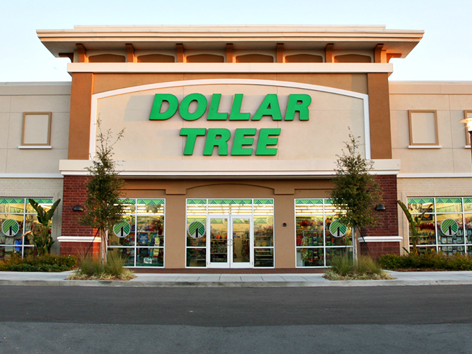 Modern architecture meets bargain-hunting paradise at this Dollar Tree location, where the gleaming facade hints at the organized chaos of deals within.