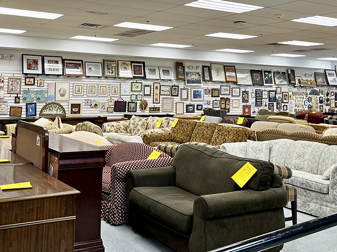 A sofa safari awaits! This furniture section could furnish an entire sitcom set, from "Friends" apartment chic to "Everybody Loves Raymond" suburban comfort. 
