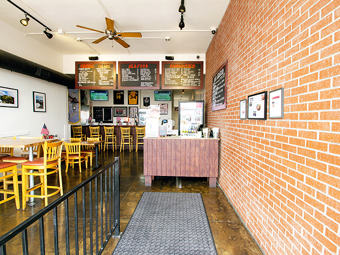 Step inside and the menu boards tell you everything you need to know—this place means serious seafood business, not Instagram-friendly gimmicks.