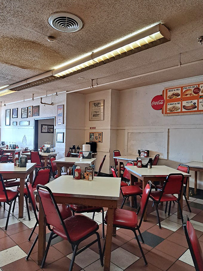 No-frills dining at its finest. Those red chairs have supported the weight of presidents, celebrities, and everyday BBQ enthusiasts seeking smoky perfection.