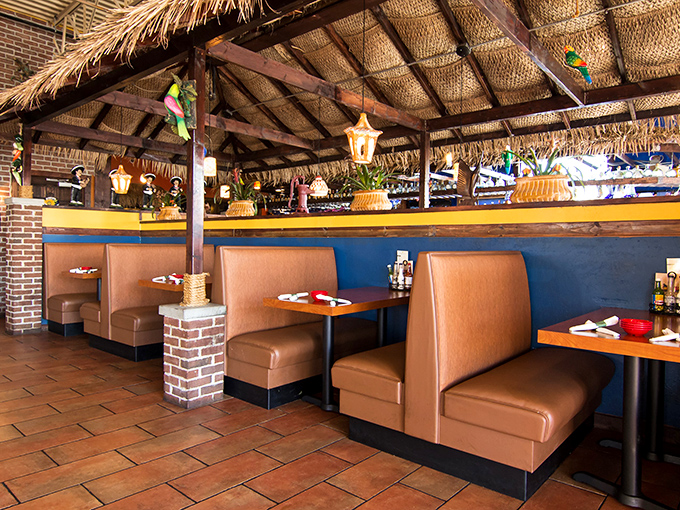 Thatched palapa roofs and cozy booths transport you straight to coastal Mexico. Who needs airfare when this vacation vibe is just a reservation away?