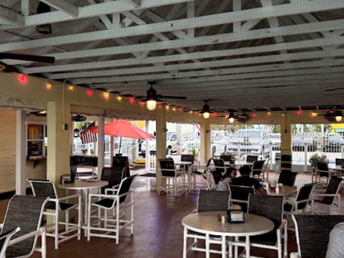 String lights and harbor views create the perfect backdrop for seafood feasting. No white tablecloths needed when the ocean is your dining companion.