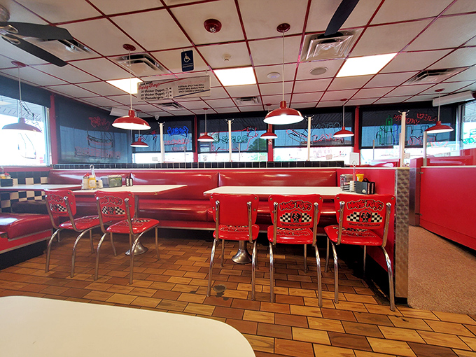 Red vinyl paradise where Happy Days meets your happiest food memories &ndash; pass the jukebox quarters!