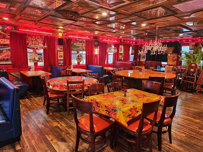 Bright colors, eclectic d&eacute;cor, and cozy seating make The RedBar a lively spot to gather with friends and enjoy great food.
