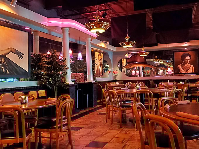 Step inside to a world where mid-century charm meets coastal sophistication. The warm lighting and classic d&eacute;cor create the perfect backdrop for memorable meals and conversations.