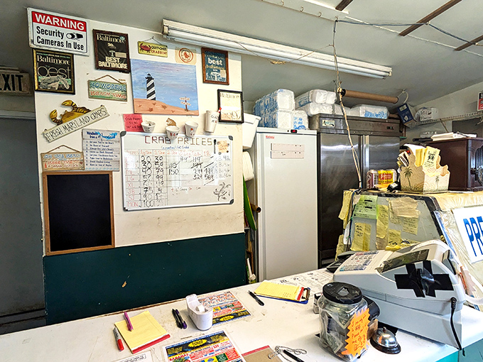 Organized chaos is the name of the game inside. The wall of coastal memorabilia tells stories of countless seafood feasts and satisfied customers.