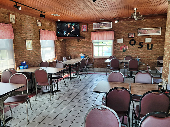 Inside, wood-paneled ceilings and brick walls create that classic family pizzeria vibe&mdash;no Instagram filters needed, just honest-to-goodness comfort.