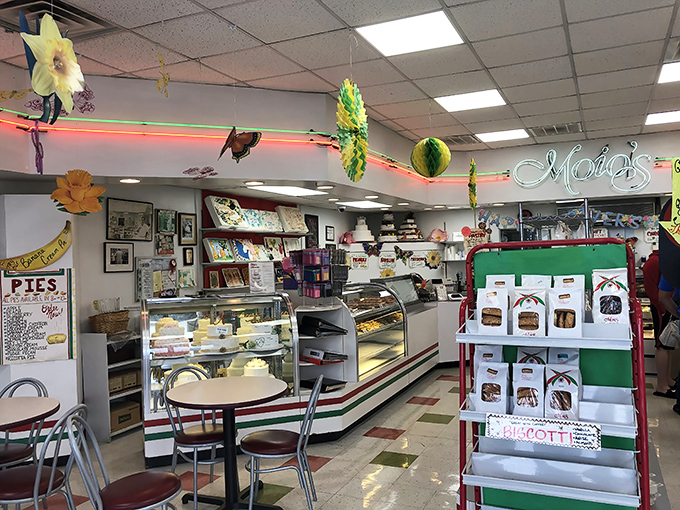 Step inside and time stands still &ndash; the classic checkerboard floor, vintage display cases, and festive decorations create that rare "grandma's kitchen" feeling that no corporate chain can replicate. 