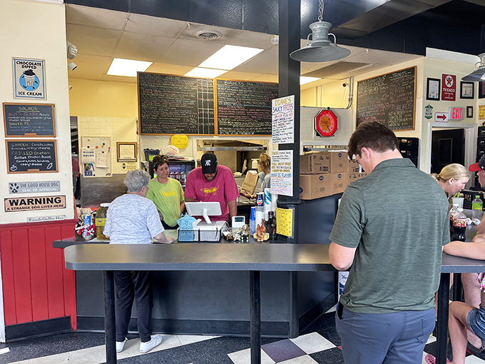 Step inside where chalkboard menus and friendly faces create the perfect recipe for comfort food magic.