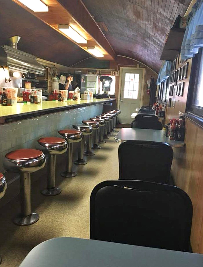 Classic diner perfection: chrome stools, cozy booths, and that magical griddle where hash brown miracles happen.