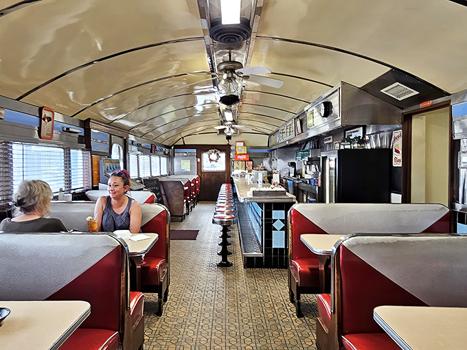 Step inside and you're transported to diner heaven&mdash;red vinyl booths, curved ceiling, and the promise of comfort food that actually delivers comfort.