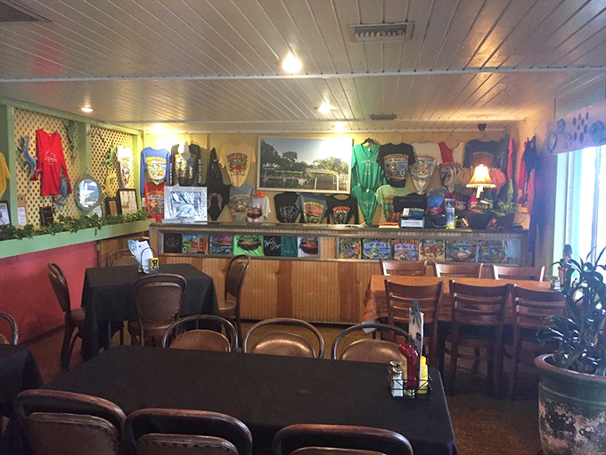 Inside, the walls tell stories through t-shirts and memorabilia&mdash;a museum of good times where every souvenir has earned its place through years of salt air and sunshine.