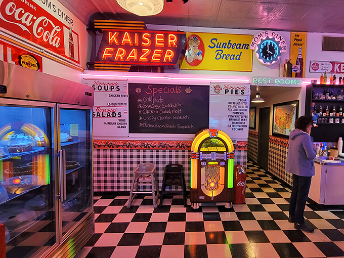 Step inside and time-travel to the 1950s&mdash;checkered floors, neon signs, and a jukebox that doesn't just look pretty but actually plays your favorite oldies.