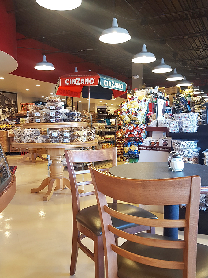 Inside, Cinzano umbrellas and wooden tables create that perfect "am I in Ohio or Italy?" vibe that makes you want to settle in for the afternoon.