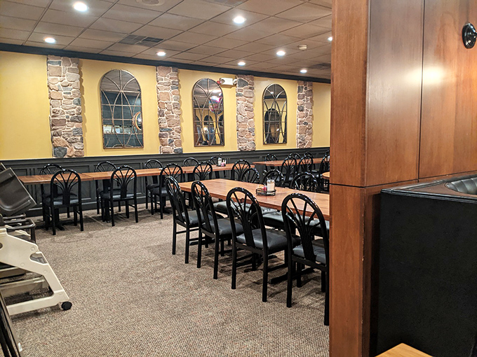 Classic comfort meets Pennsylvania practicality in a dining room that feels like your favorite aunt's house, only with better hollandaise.