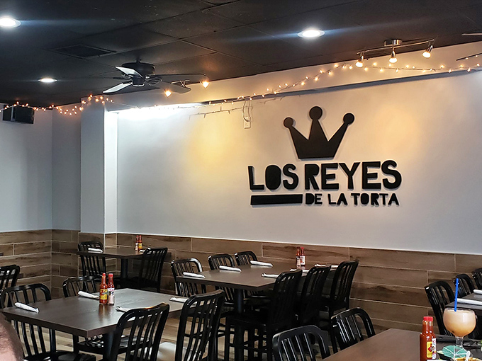 Inside, the crown logo reminds you this is royalty in the Phoenix food scene. Simple, clean, and ready for the feast to begin.