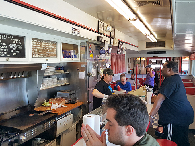 Where magic happens. The well-choreographed ballet of short-order cooking unfolds as regulars perch at the counter, waiting for breakfast that puts chain restaurants to shame.