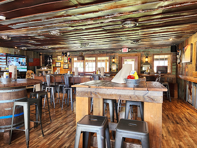 Inside feels like your favorite dive bar married a farmhouse and had deliciously rebellious children.