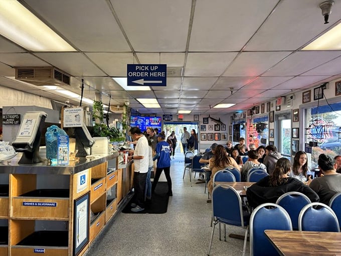 Inside Andria's, the bustling counter service and blue chairs aren't trying to impress anyone&mdash;they're just setting the stage for seafood stardom.