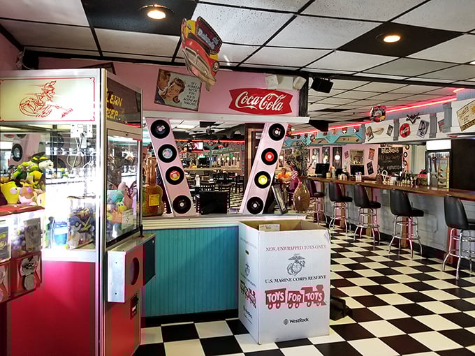 Step into a pink-hued time machine where Elvis still reigns, milkshakes come with those long spoons, and calories don't count if you're sitting in a booth.
