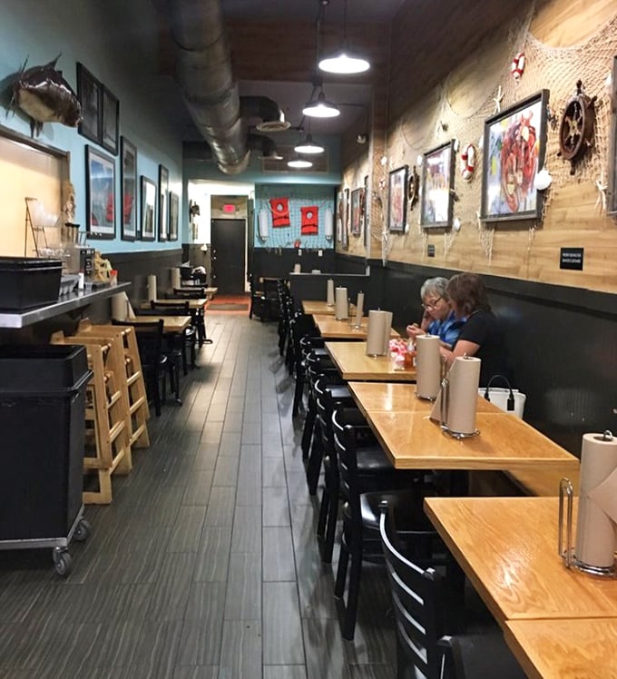 Maritime charm meets modern comfort in this nautical-themed haven of coastal cuisine.