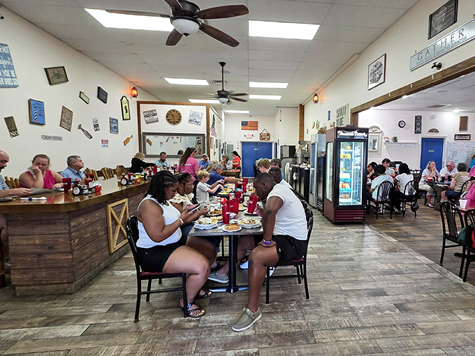 Inside, every table tells a story of satisfied appetites and second helpings gladly accepted.