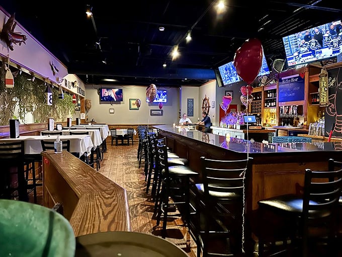 Blue walls adorned with words like "Family" create the perfect backdrop for morning conversations and coffee refills that never seem to end.